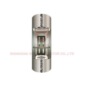 Quality 630kg Transparent Glass Elevator Building Semicircle Sightseeing Lift for sale