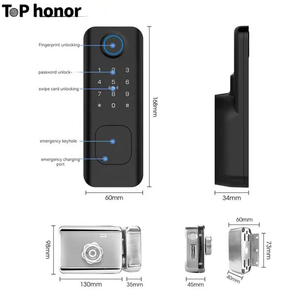 Quality Apartment Smart TTLock Privacy Lock Fingerprint Code Card EKey Access Deadbolt for sale