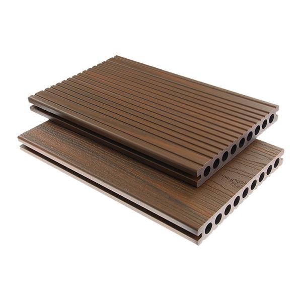 Quality Wood Fiber Walnut Outdoor Composite Decking Boards 225x30mm Non Toxic for sale