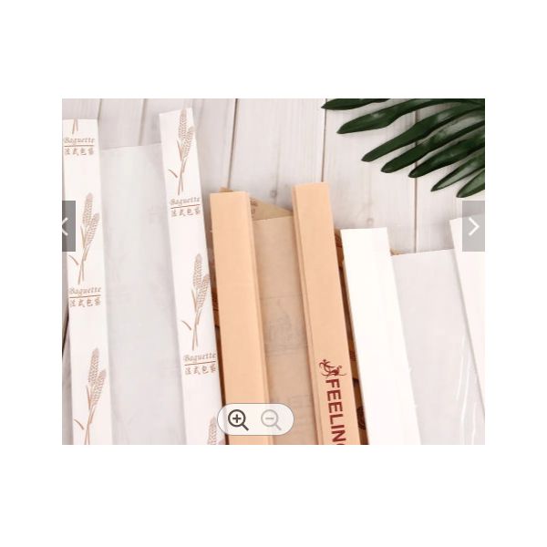 Quality OEM / ODM Kraft Paper  Plastic Bread Bag Recyclable Window Baguette Bag for sale