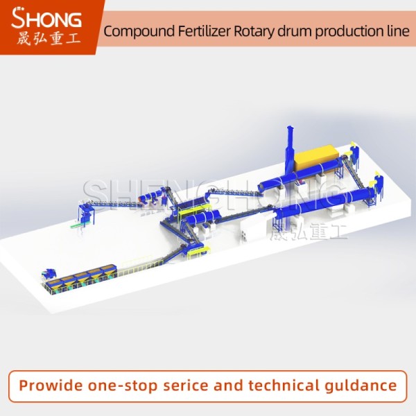 Quality 100,000 Tons/Year Rotary Drum Granulator NPK Production Line with 20-48% Nutrient Content and Customized Power for sale