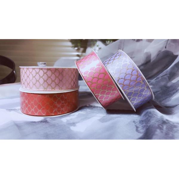 Quality Customized Print Satin Grosgrain Ribbon with Logo For Wrapping Decoration Garment for sale