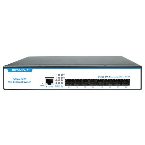 Quality L3 managed 8 port 1G/ 10G Uplink SFP+ Port Smart Network industrial Managed Ethernet Fiber Switch for sale
