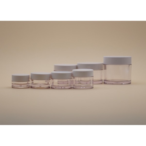 Quality Clear PETG Round Cream Jar ABS White Cap High Durability Not Easily Broken for sale