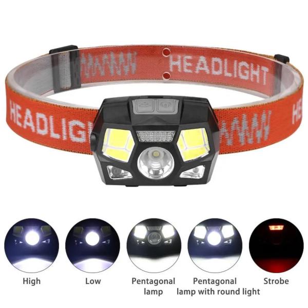Quality Rechargeable Waterproof LED Headlamp with 6 Modes for Camping Hiking and Running for sale
