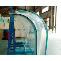 Quality Clear Float Curved Tempered Glass With Edge Polished Silk Printing for for sale