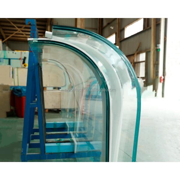 Quality Clear Float Curved Tempered Glass With Edge Polished Silk Printing for Construction for sale