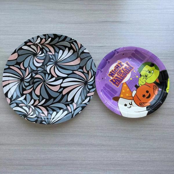 Quality Customizable 7inch Party Paper Plate Eco-Friendly and Colourful for Halloween for sale