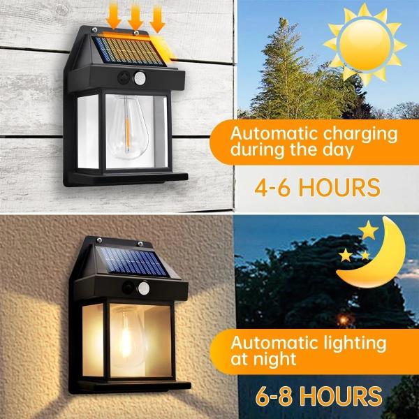 Quality 80lm/w Courtyard Garden Decoration Waterproof Solar Wall Lamp with Motion Sensor for sale