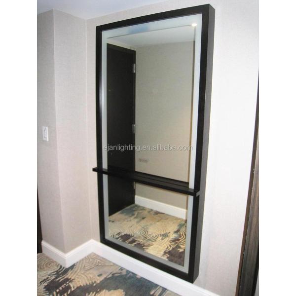 Quality Wood Framed Bathroom Backlit Full Length Mirror With LED Concealed Light And for sale