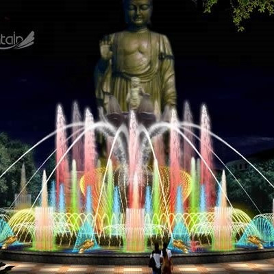 Quality Hotel Large Water Jet Fountain Stone Garden Signal Control for sale