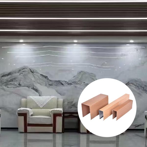 Quality Fireproof Suspended Strip Aluminium Ceiling Tile For Indoor Decoration for sale