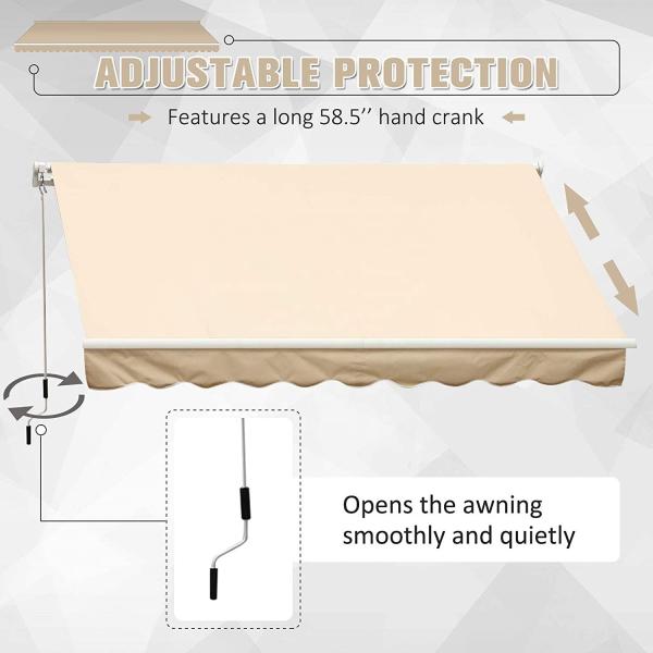 Quality Aluminum Alloy Frame Outdoor Sunshade Awning with Polyester Sail Material for sale