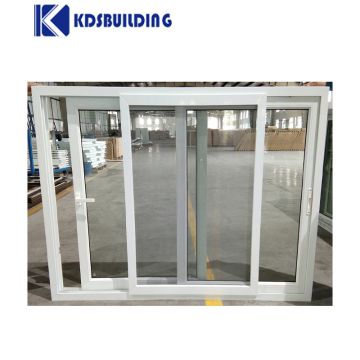 Quality Windproof Hurricane Mirror Insulated Fix Glass 2 Track Pvc Windows White Frame for sale