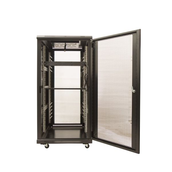 Quality 22U RAL9005 19 inch Static loading 600 kg server rack cabinet with cooling for sale