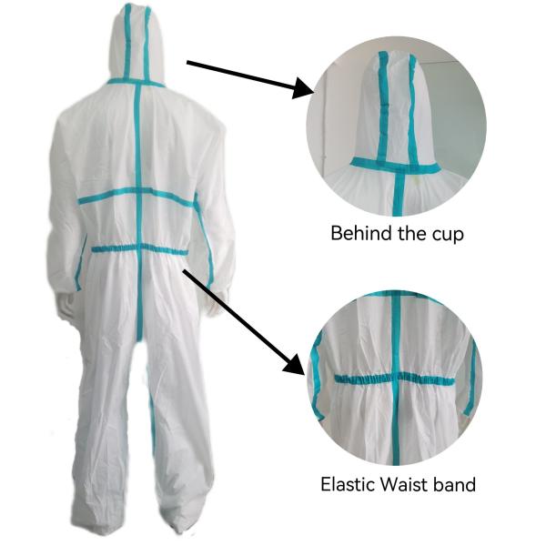 Quality Flexible Dustproof VASTPROTECT-603 Disposable Isolation SMS Coverall with Stick for sale