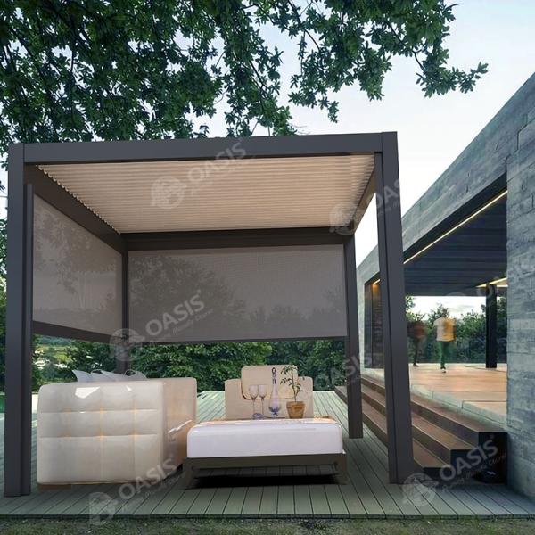 Quality 6063t5 Aluminum Alloy Pergola With Motorized Louvered Custom Heavy Duty Type for sale
