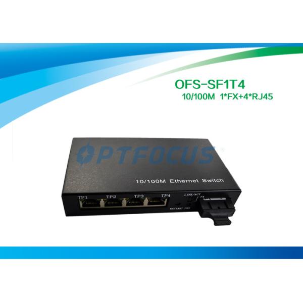 Quality 1310nm 20KM SC Optical Fiber Switch , 10Mbps / 100Mbps Switch 12G Single Mode Fiber for sale