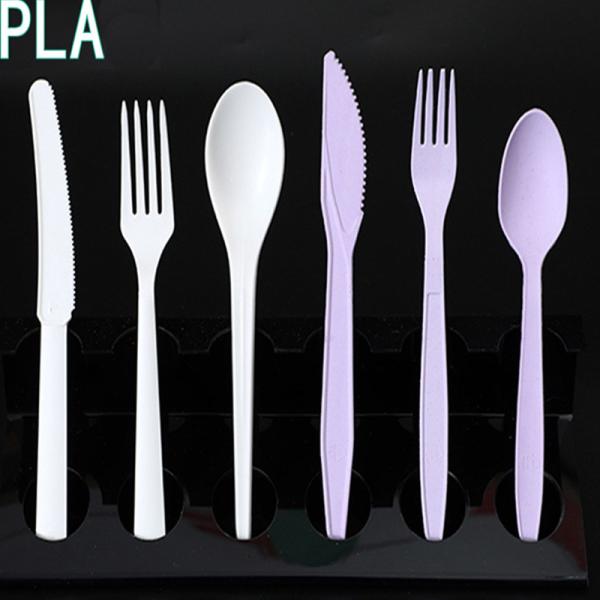 Quality Biodegradable Spoon Knife And Fork Eco Friendly PLA Disposable Plastic Cutlery for sale