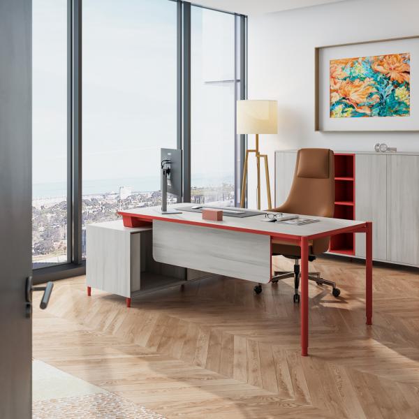 Quality FLEX Executive Office Desk Adjustable Height With Integrated Cable Management for sale
