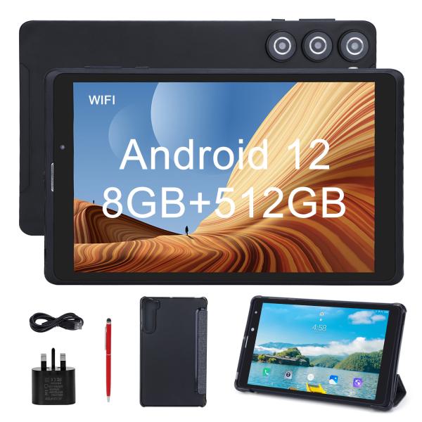 Quality C idea 8 inch Android Tablet Pc Manufacturer with Android 12 Quad Core 8GB+512GB Storage IPS HD Display CM835(black) for sale