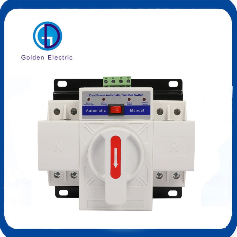 Dual Power Manual Transfer Switch 1p 2p 3p 4p 16A 32A 63A DIN Rail Mounted Modular Manual Power Changeover Switch