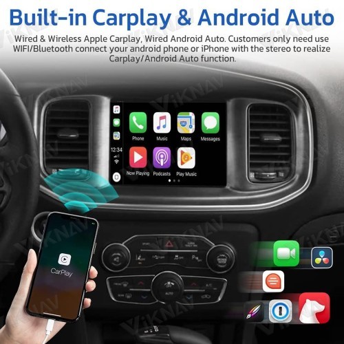 Quality VIKNAV 8.4 Inch Android for Dodge Android Radio Upgraded Charger Challenger 2015 for sale