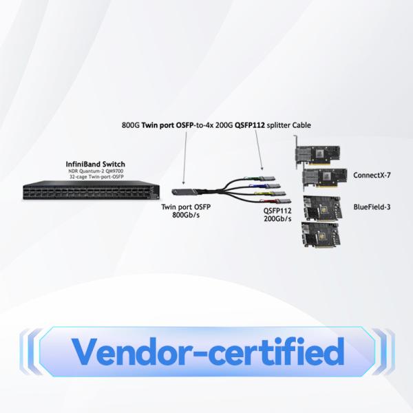 Quality MMA4Z00-NS400 MELLANOX QSFP 400Gb/S Single Port Multimode SR4 50m for sale