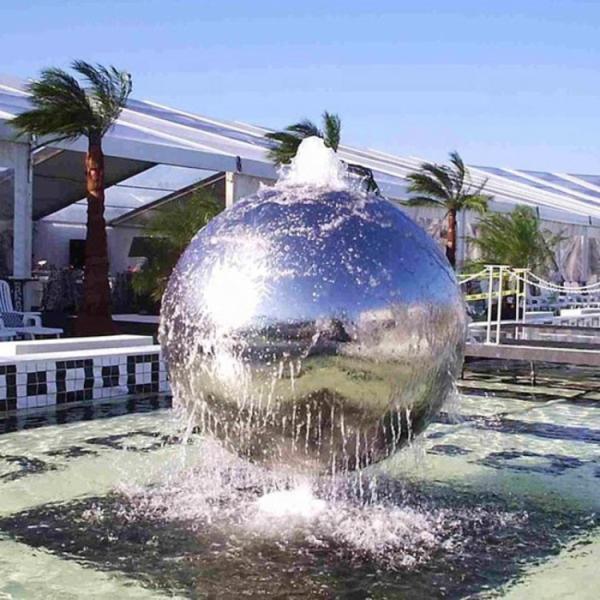 Quality Stainless Steel Sphere Water Feature Mirror Polished With Rotating Ball for sale