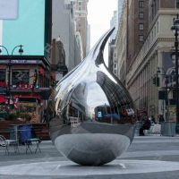 Quality Mirror-polished Stainless Steel Tear Sculpture Installation in New York for sale