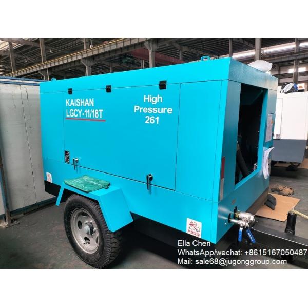 Quality 18bar Portable Air Compressor Diesel Engine 385cfm Mining Use With Jack Hammer for sale