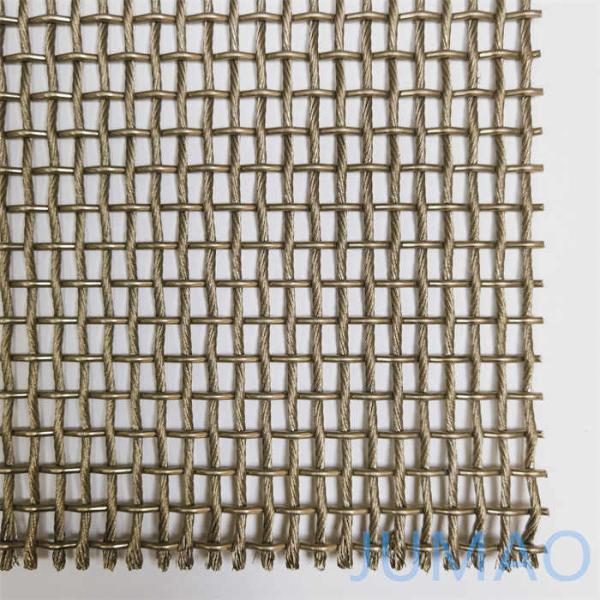 Quality Champagne Golden 304 Architectural Mesh Facade Exterior Metal Wire Cladding for sale