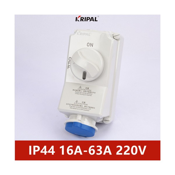 Quality 220V IP44 Waterproof Mechanical Interlock Switch Sockets IEC Standard for sale