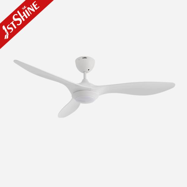 Quality 52 Inch White Ceiling Fan With Dimmable LED Light And Remote Control DC Motor for sale