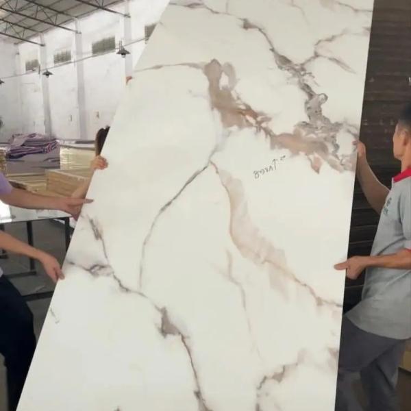 Quality Glossy Wood Veneer Marble Bamboo Charcoal Board Sheets Carbon Crystal Plate Wall Panel for sale