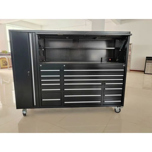 Quality 72 Inch Tool Cabinet with Work Bench and Wheels Functional Tool Storage Solution for sale