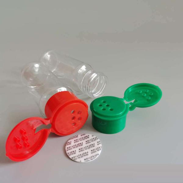 Quality Plastic PET Spice Pepper Powder Container Seasoning Bottle Round Shaped 100g for sale