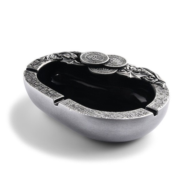 Quality OEM ODM Sandblasting Portable Metal Pocket Ashtray Corrosion Resistance for sale