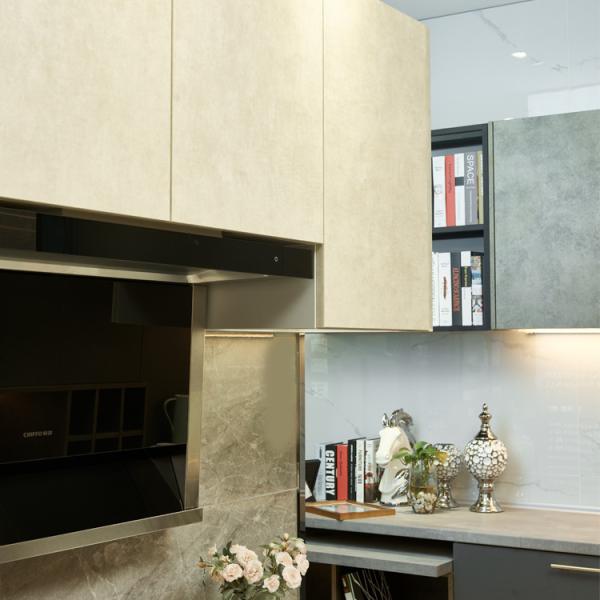 Quality High Gloss Floating Cabinet Acrylic Door 18mm Membrane Kitchen Cabinets for sale