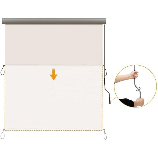 Quality 160*250cm Aluminum Window Awning for Balcony Retractable Powder Coating for sale