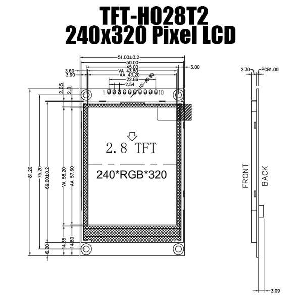 Quality 2.8 Inch 240x320 ST7789 TFT Panel With LCD Controller Board for sale