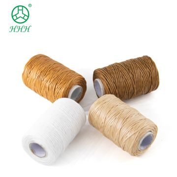 Quality 0.8mm Flat Waxed Polyester Stitching Thread for Leather Product Sewing and for sale