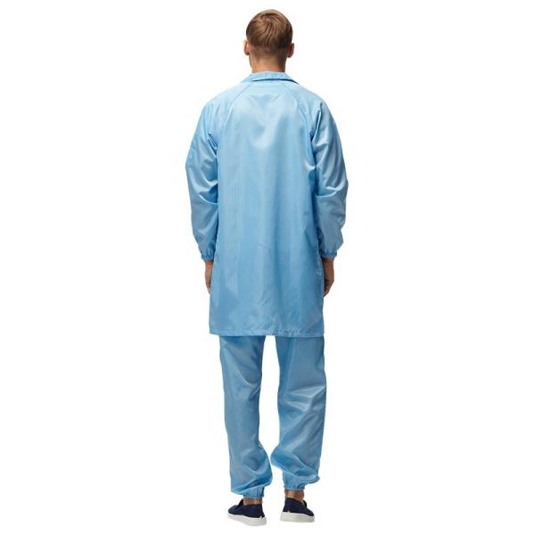 Quality Anti Static ESD Work Suit 98% Polyester 2% Carbon Clean Room Clothes for sale