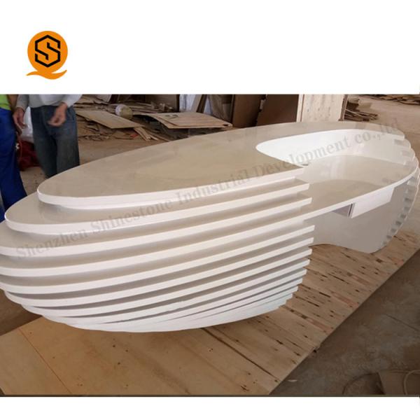 Quality Artificial Stone Modern Hotel Reception Desk Customized Requirement for sale