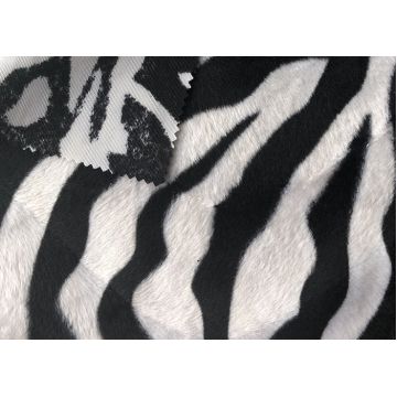 Quality Printed Zebra Stripe Short Hair Upholstery Soft Polyester Velvet Fabric for sale