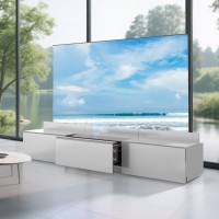 Quality White 100-150 inches Motorized Laser TV Cabinet for UST Projection for sale