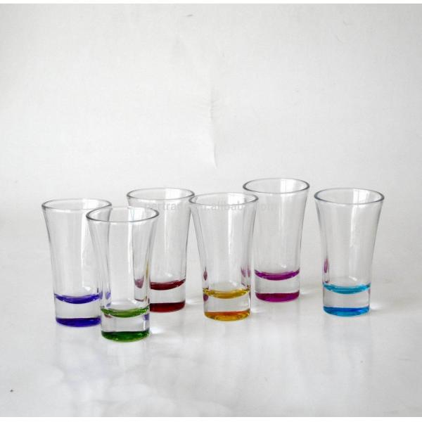 Quality Handpainted Rainbowl Bottom Crystal Shot Glasses For Pub for sale