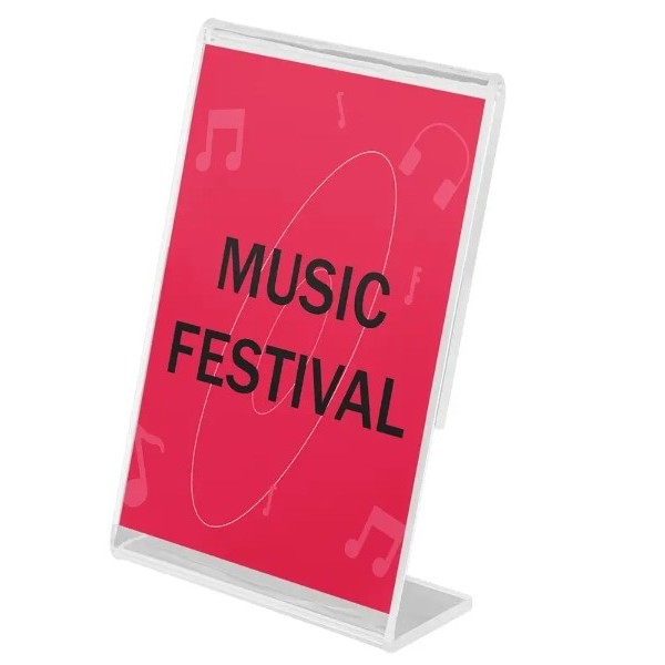 Quality L Shape Acrylic Table Slanted Menu Stand Display Sign Holder for sale