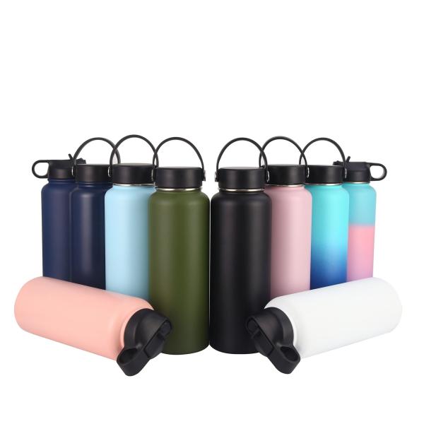Quality OEM Double Wall Sport Stainless Steel Water Bottle With Straw 350/550/750/960/1200/1800ML Lightweight Insulated Water Bottle For Hiking Stay Hydrated All Day for sale