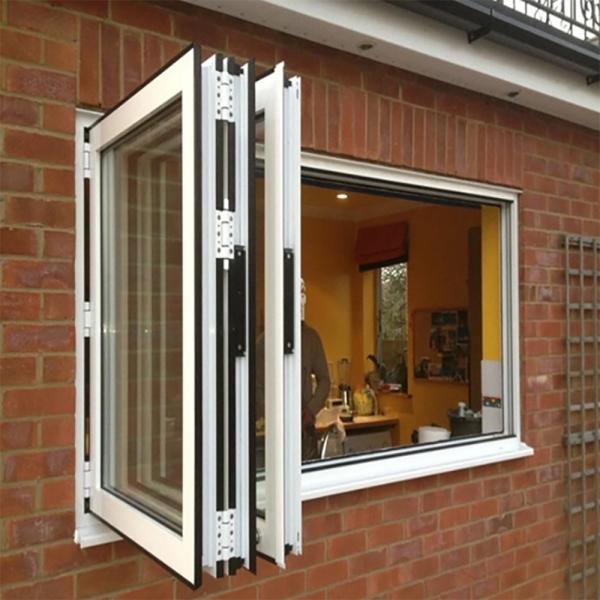 Quality Windproof Aluminum Double Glass Bifold Windows for Kitchen for sale